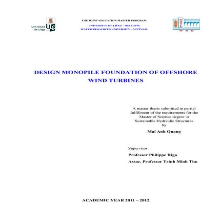 DESIGN MONOPILE FOUNDATION OF OFFSHORE WIND TURBINES | PDF