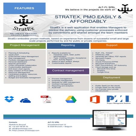 StratEx, Project management - Features list v1.06