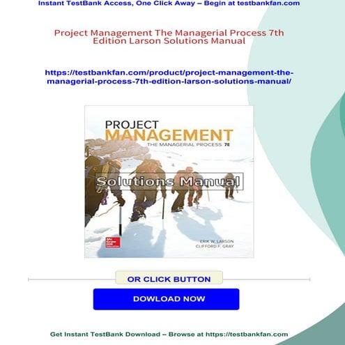 Project Management The Managerial Process 7th Edition Larson Solutions ...