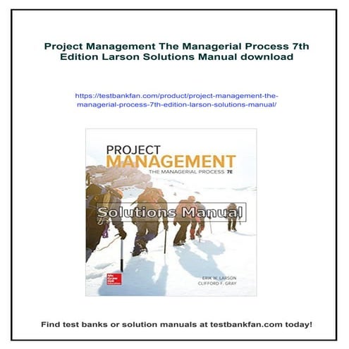 Project Management The Managerial Process 7th Edition Larson Solutions ...