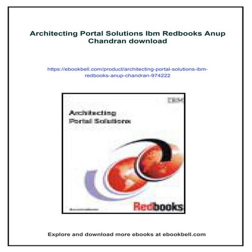 Architecting Portal Solutions Ibm Redbooks Anup Chandran | PDF