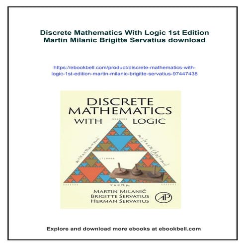 Discrete Mathematics With Logic 1st Edition Martin Milanic Brigitte Servatius | PDF