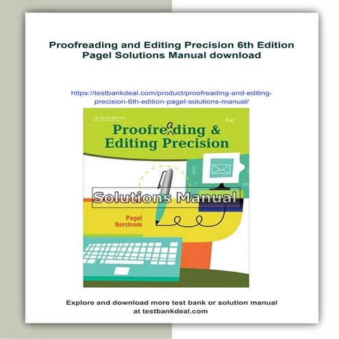 Proofreading and Editing Precision 6th Edition Pagel Solutions Manual | PDF