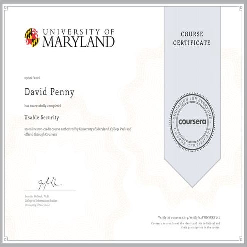 Coursera Usable Security | PPT