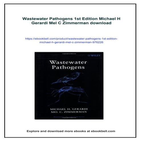 Wastewater Pathogens 1st Edition Michael H Gerardi Mel C Zimmerman | PDF