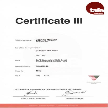 Certificate III Travel | PDF