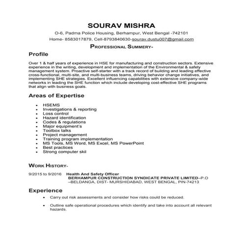 SOURAV MISHRA RESUME-1 | PDF