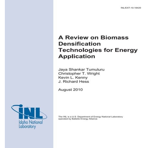 Review- Biomass Densification Technologies for Energy Application | PDF