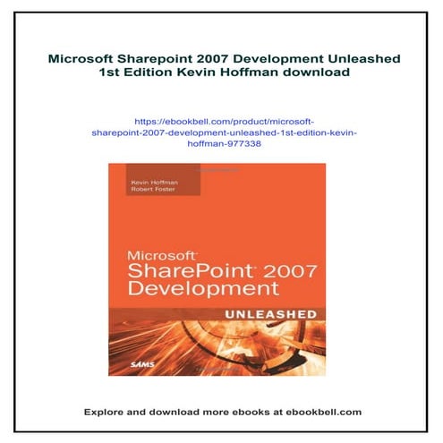 Microsoft Sharepoint 2007 Development Unleashed 1st Edition Kevin Hoffman | PDF