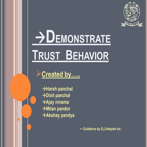 Demostrate Trust Behaviour-CPD | PPT