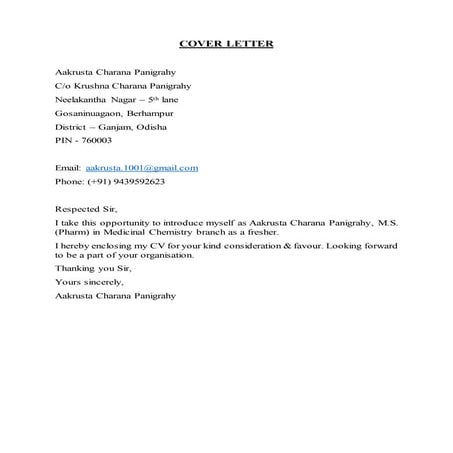 COVER LETTER FOR CV | DOCX