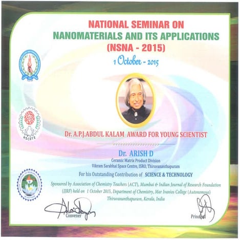 Dr APJ Award certificate 001 | PDF