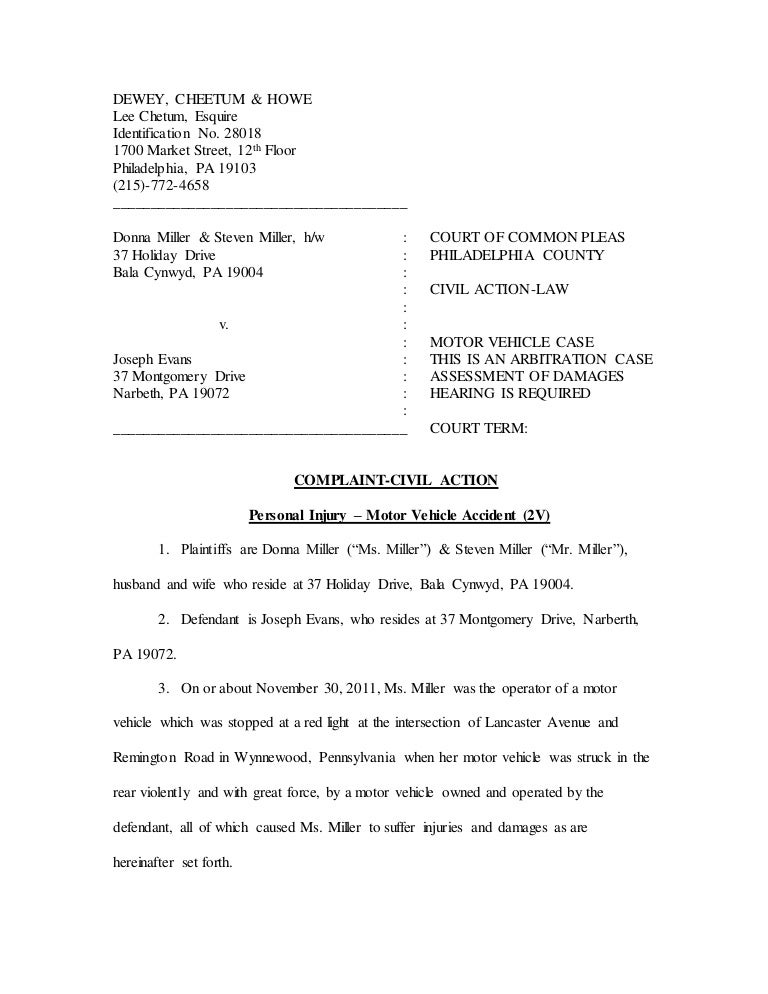 Civil Action Complaint (Ver. 2)