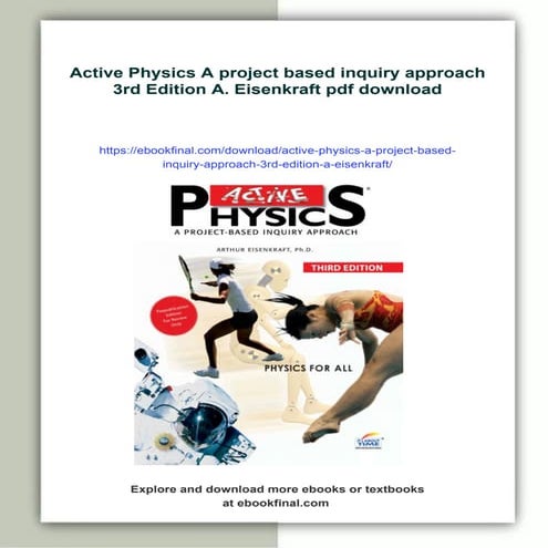Active Physics A project based inquiry approach 3rd Edition A. Eisenkraft | PDF