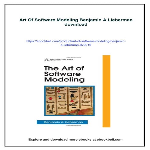 Art Of Software Modeling Benjamin A Lieberman | PDF