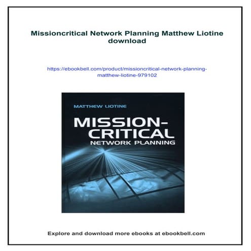 Missioncritical Network Planning Matthew Liotine | PDF