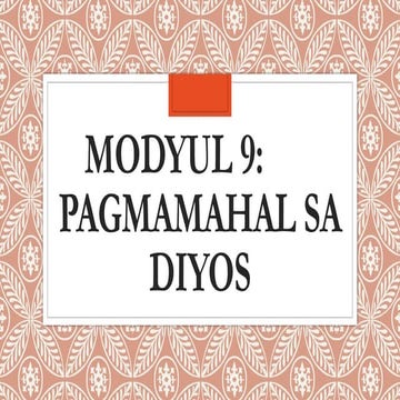 PAGMAMAHAL SA DIYOS | PPTX