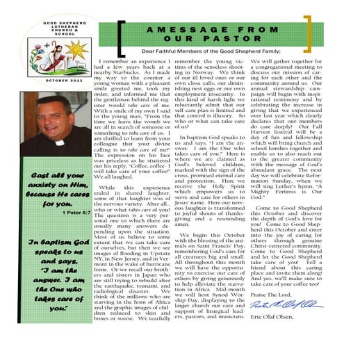 October Newsletter Online | PDF | Christianity | Religion & Spirituality