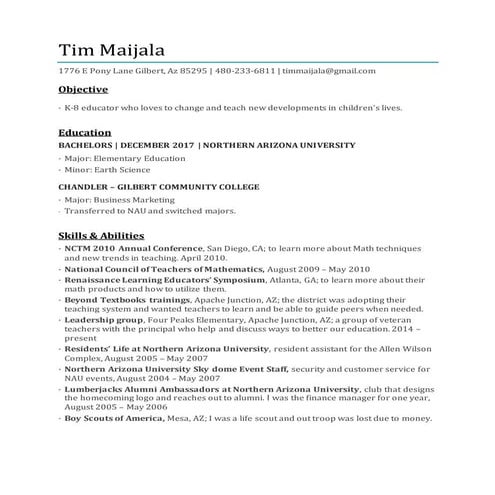 Resume - Tim Maijala | DOCX