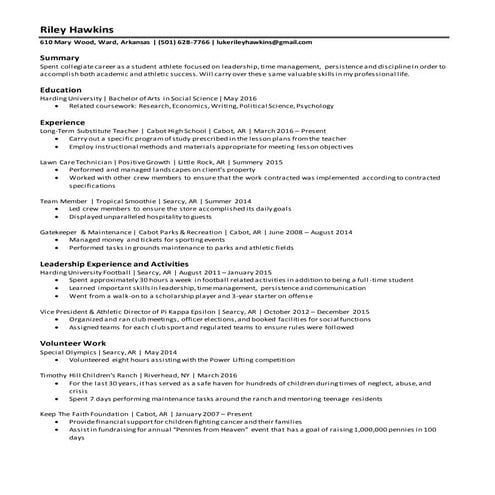 Teaching Resume | DOCX