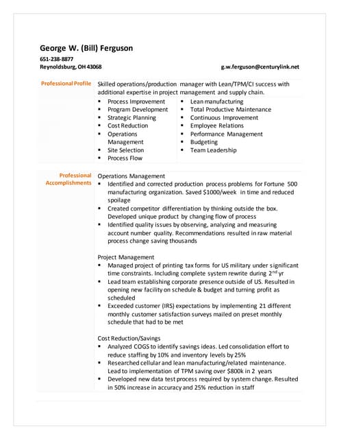 Joseph P Marcaurelle Resume | PDF