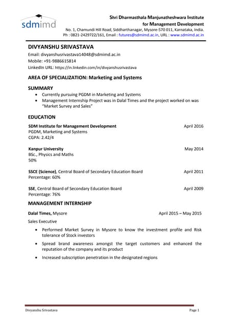 Divyanshu_ CV | PDF Divyanshu_ CV | PDF