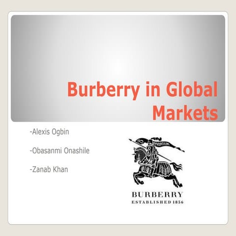 Burberry in Global Markets | PPTX