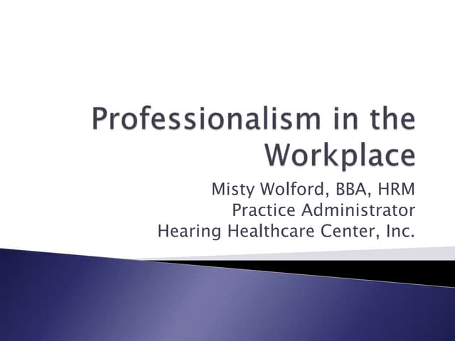 Professionalism in the Workplace (created design only, not content) | PPSX