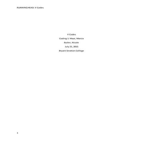 V Codes Essay | DOCX