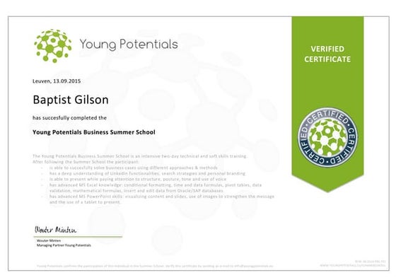 Certificaat YP | PPT
