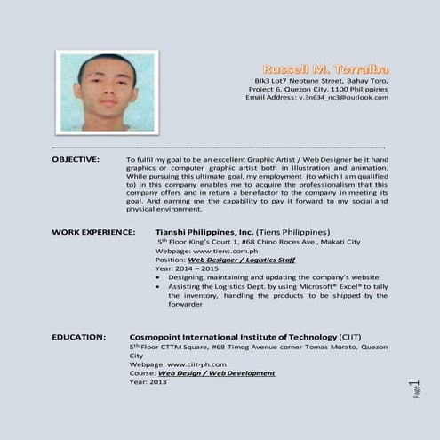 Jerome T De Gala_CV | PDF
