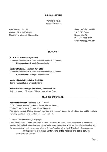 Jinghong Chen Resume | PDF