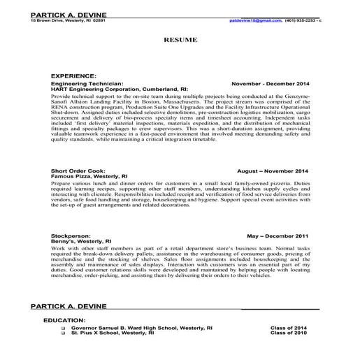 Patrick resume | PDF