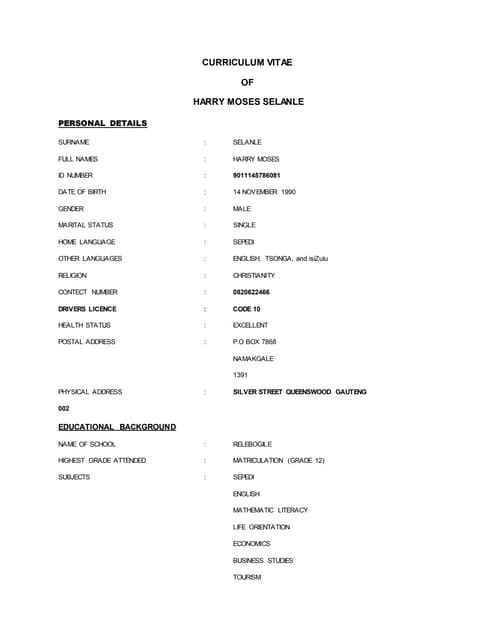 BLESSING CV - Copy | DOCX | Resume Writing and Advice | Job Search