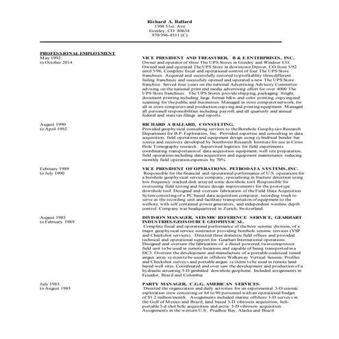Richard Ballard Resume | PDF
