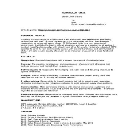 Steven Cavana CV v3 | PDF