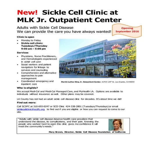 MLK SCD Clinic Flyer | DOCX