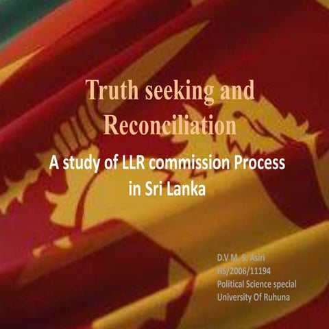 Truth seeking and Reconciliation | PPTX