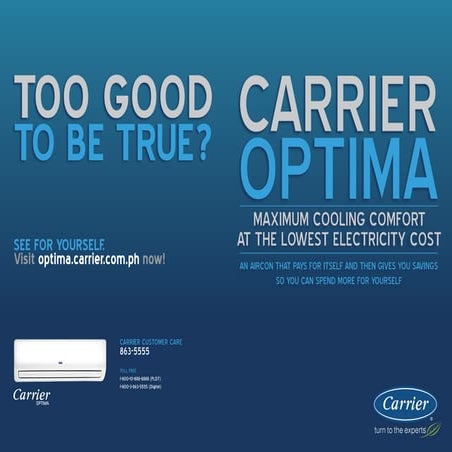 Carrier Optima Wall non inverter | PDF