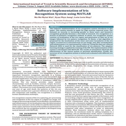 Software Implementation Of Iris Recognition System Using Matlab Pdf