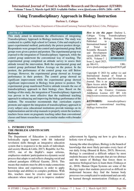 SPIRAL PROGRESSION APPROACH IN THE K TO 12 SCIENCE CURRICULUM: A LITERATURE REVIEW | PDF ...