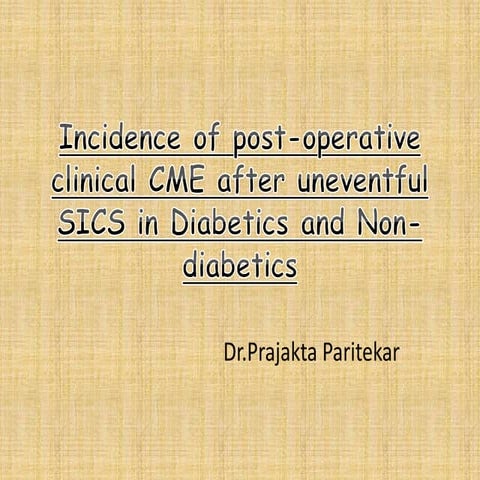 Managing cataract in DME patients simULTANEOUS injection and ...