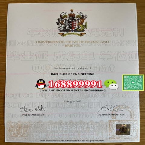 University of the West of England degree offer diploma Transcript | PDF