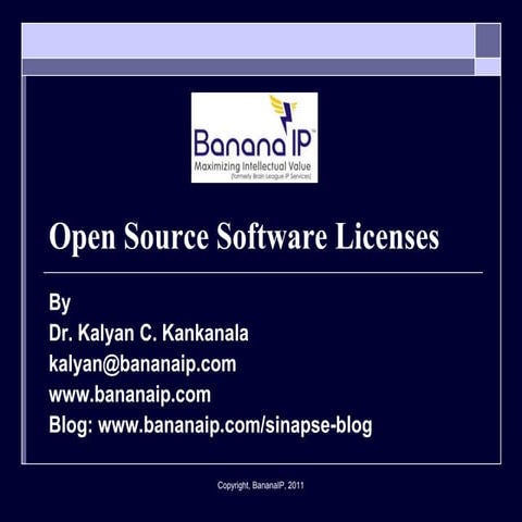 Open Source Software Licenses | PPTX | Technology & Computing