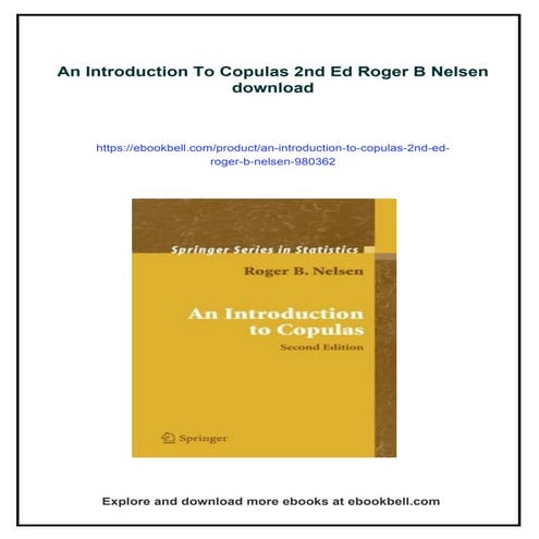 An Introduction To Copulas 2nd Ed Roger B Nelsen | PDF