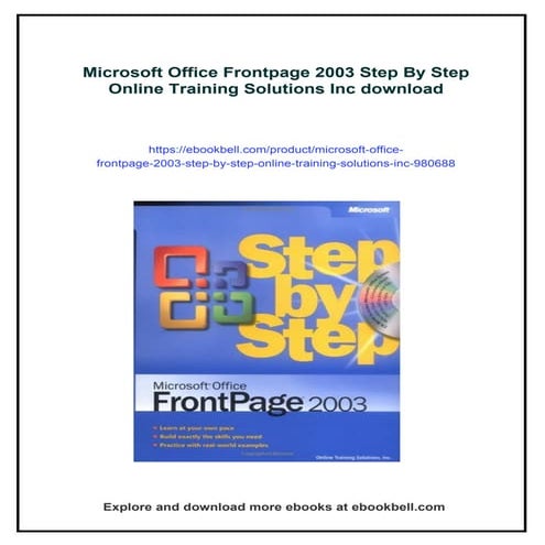 Microsoft Office Frontpage 2003 Step By Step Online Training Solutions Inc | PDF