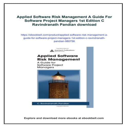 Applied Software Risk Management A Guide For Software Project Managers ...