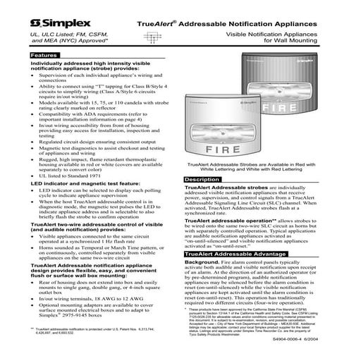4904-0006 - Add. Wall mount Strobe - 4904-9350, 51, 52, 53, 54, 55.pdf