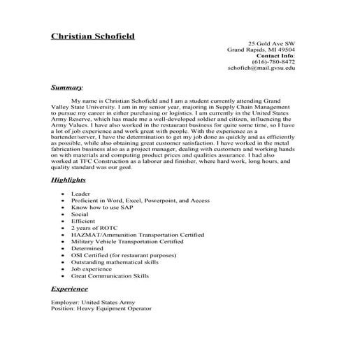 Christian's Resume | DOC