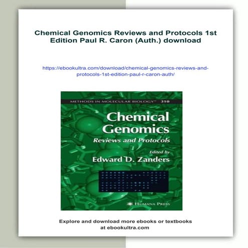 Chemical Genomics Reviews and Protocols 1st Edition Paul R. Caron (Auth ...
